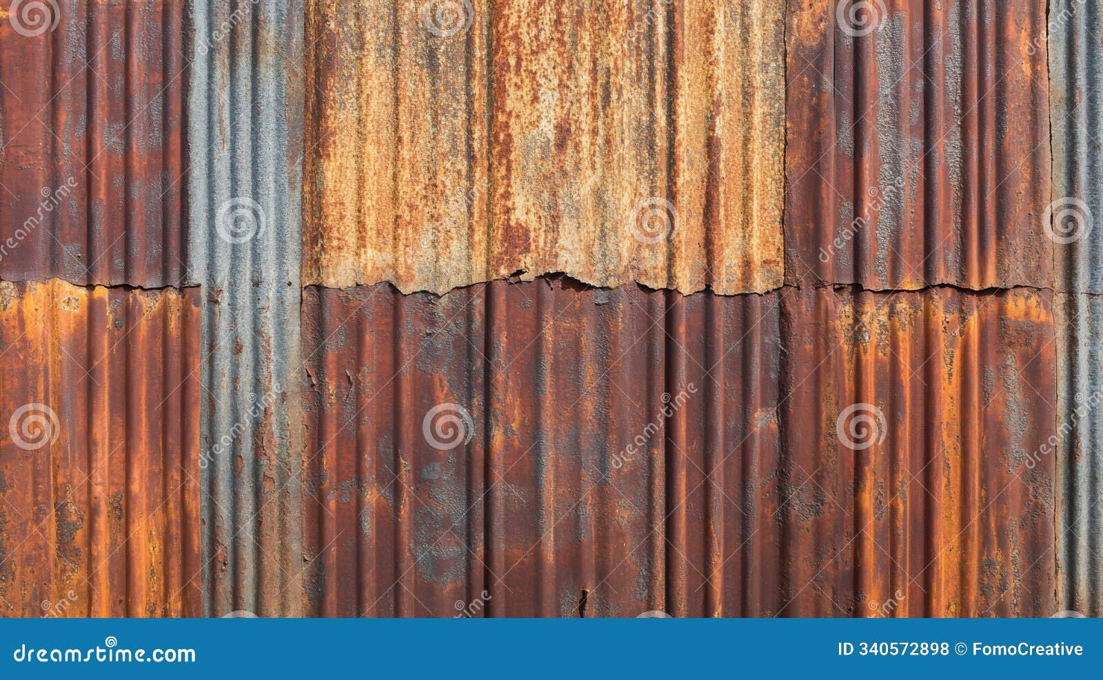 Rusty Corrugated Metal Wall With Vertical Ridges Royalty-Free Stock ...