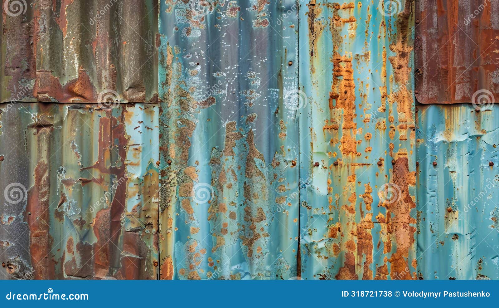 Rusty Corrugated Metal Wall Texture Stock Photo - Image of hinge ...