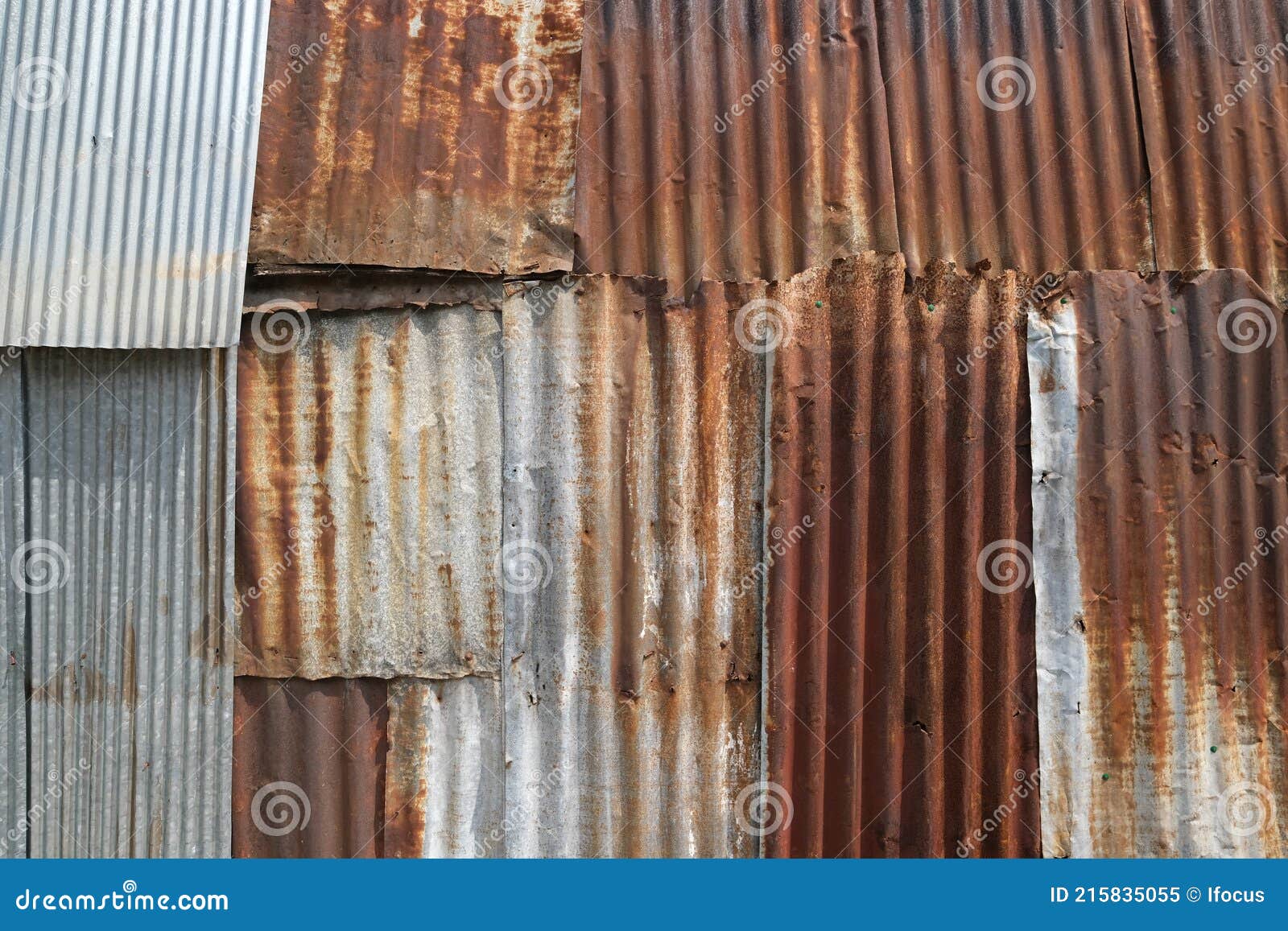 Rusty Corrugated Metallic Sheets Stock Image - Image of metallic ...