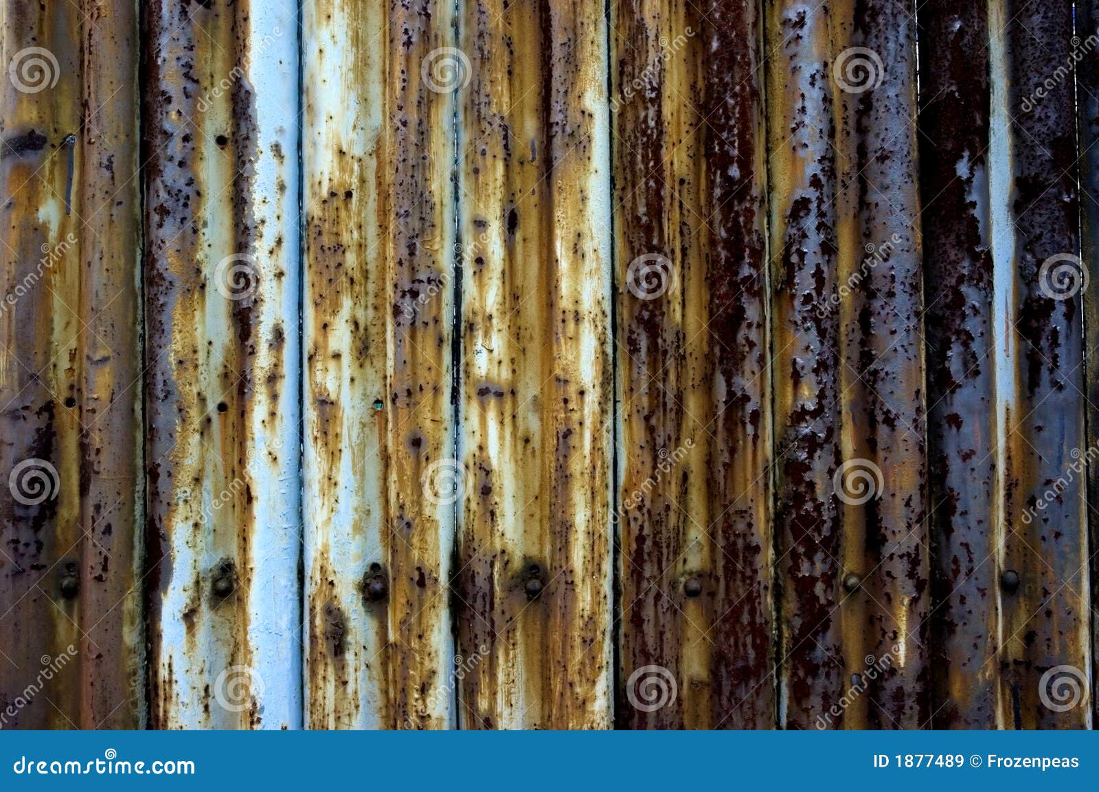 Rusty Corrugated Steel Fence. Stock Image - Image of retain, corrugated ...