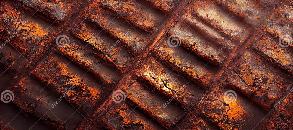 Old Rusty Cracked Iron Wall Texture Background Stock Illustration ...
