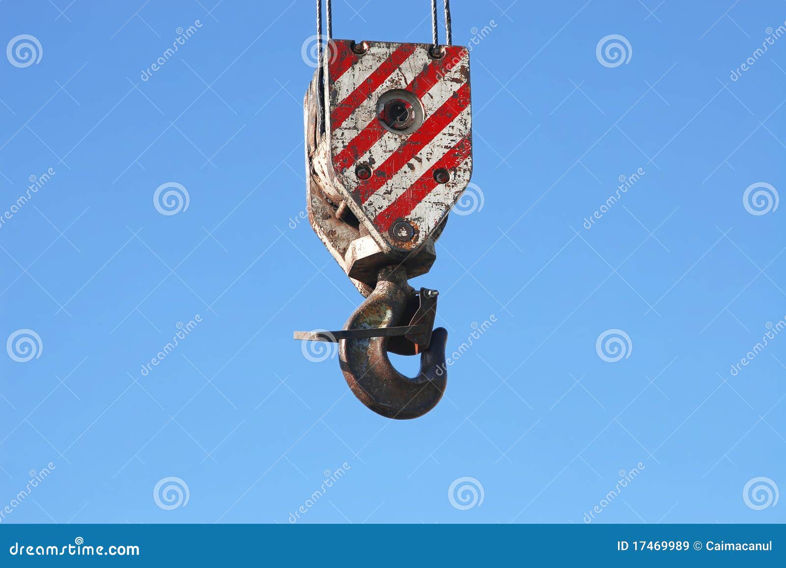 Rusty Crane Hook Hanging on Blue Sky Stock Image - Image of lifting ...