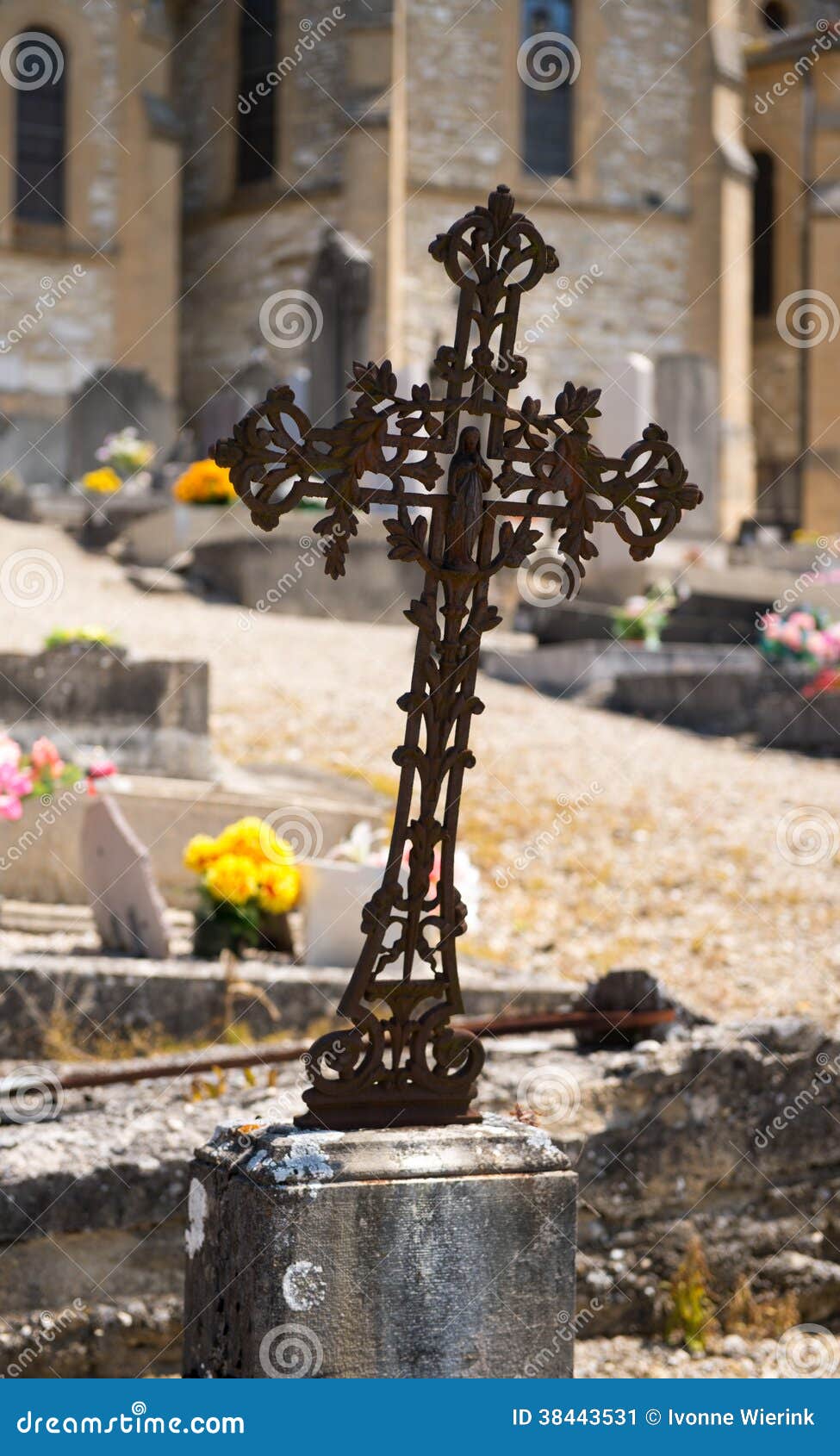Rusty cross on cemetery stock image. Image of mary, graveyard - 38443531