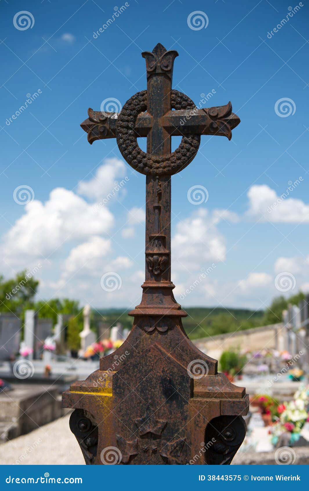 Rusty Cross On Rusted Fence On Cemetery Royalty-Free Stock Photography ...