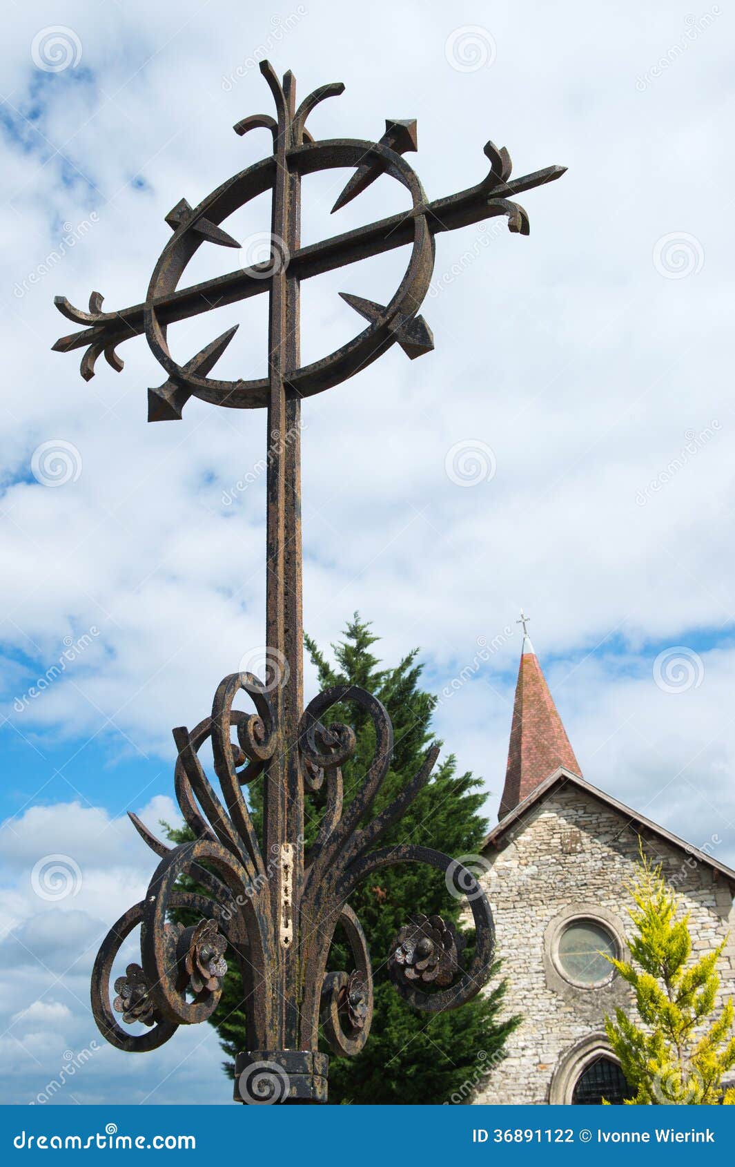 Rusty Cross On Rusted Fence On Cemetery Royalty-Free Stock Photography ...