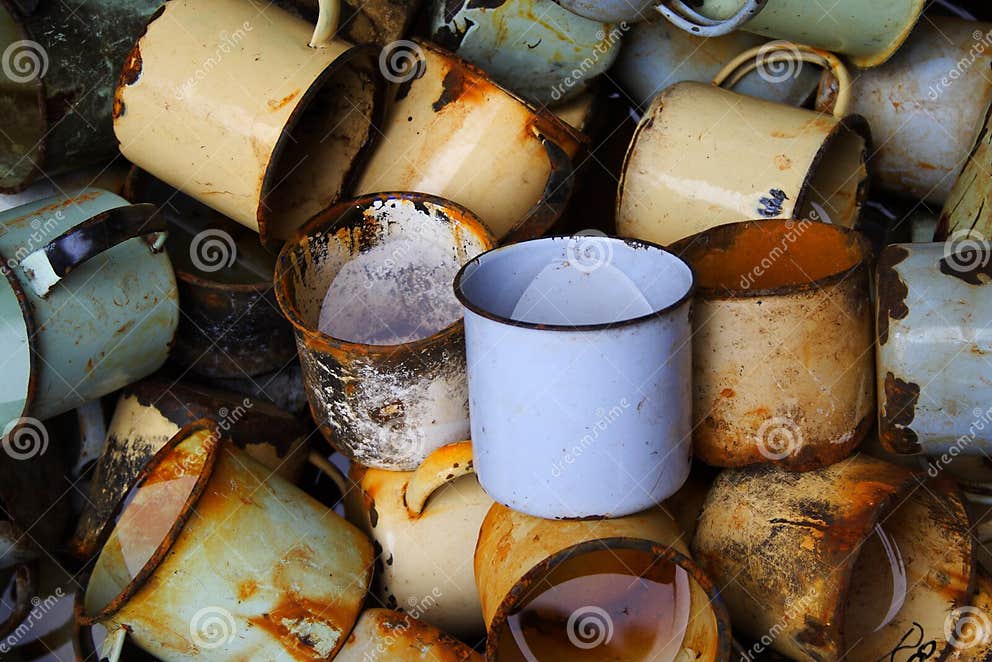 Rusty cups stock image. Image of drinking, colours, junk - 28994879