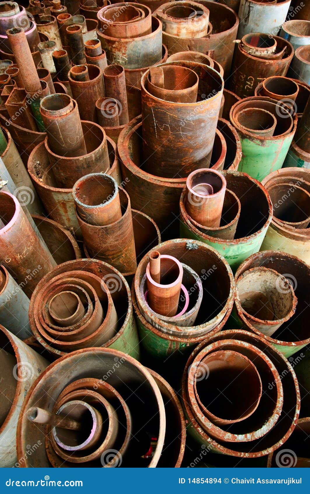 Rusty cylinder pipe stock photo. Image of concrete, stainless - 14854894