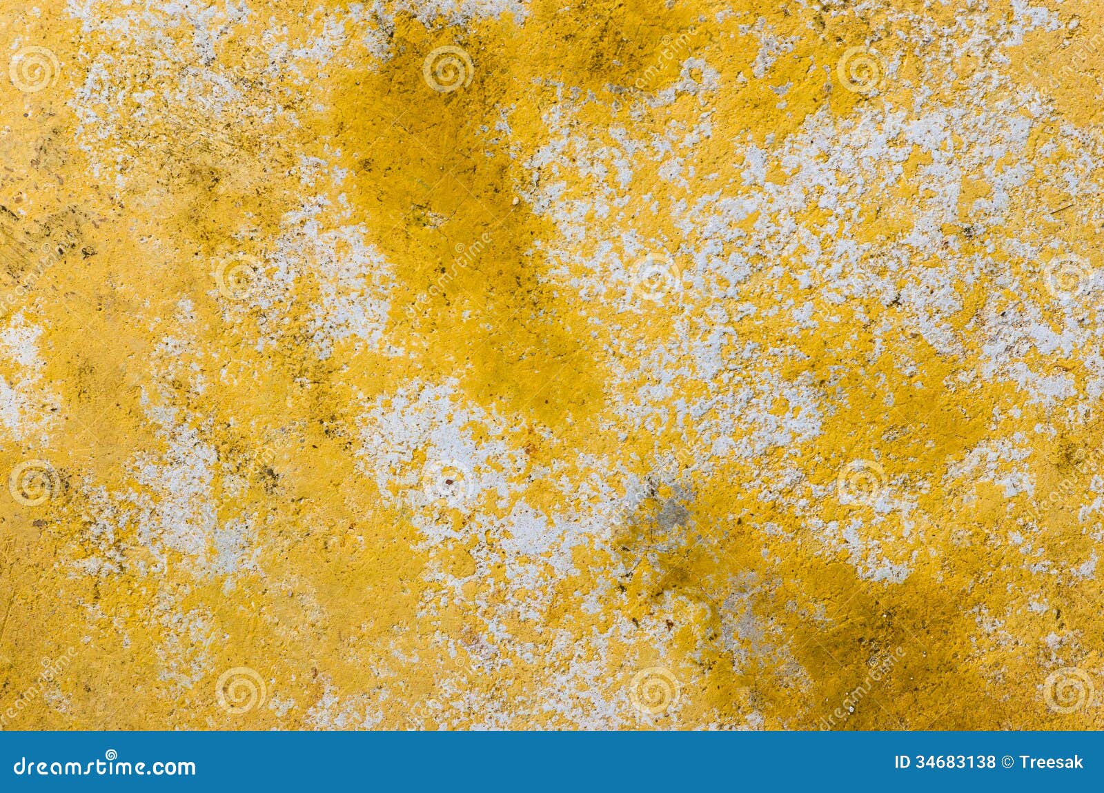 Rusty Damage Yellow Paint Color on Cement Wall Stock Photo - Image of ...