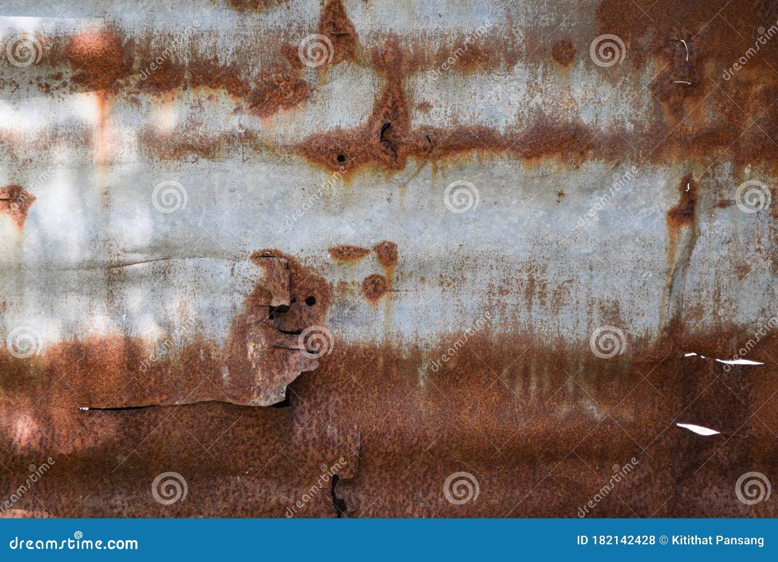 Rusty and Damaged Galvanized Metal Sheet. Stock Photo - Image of ...