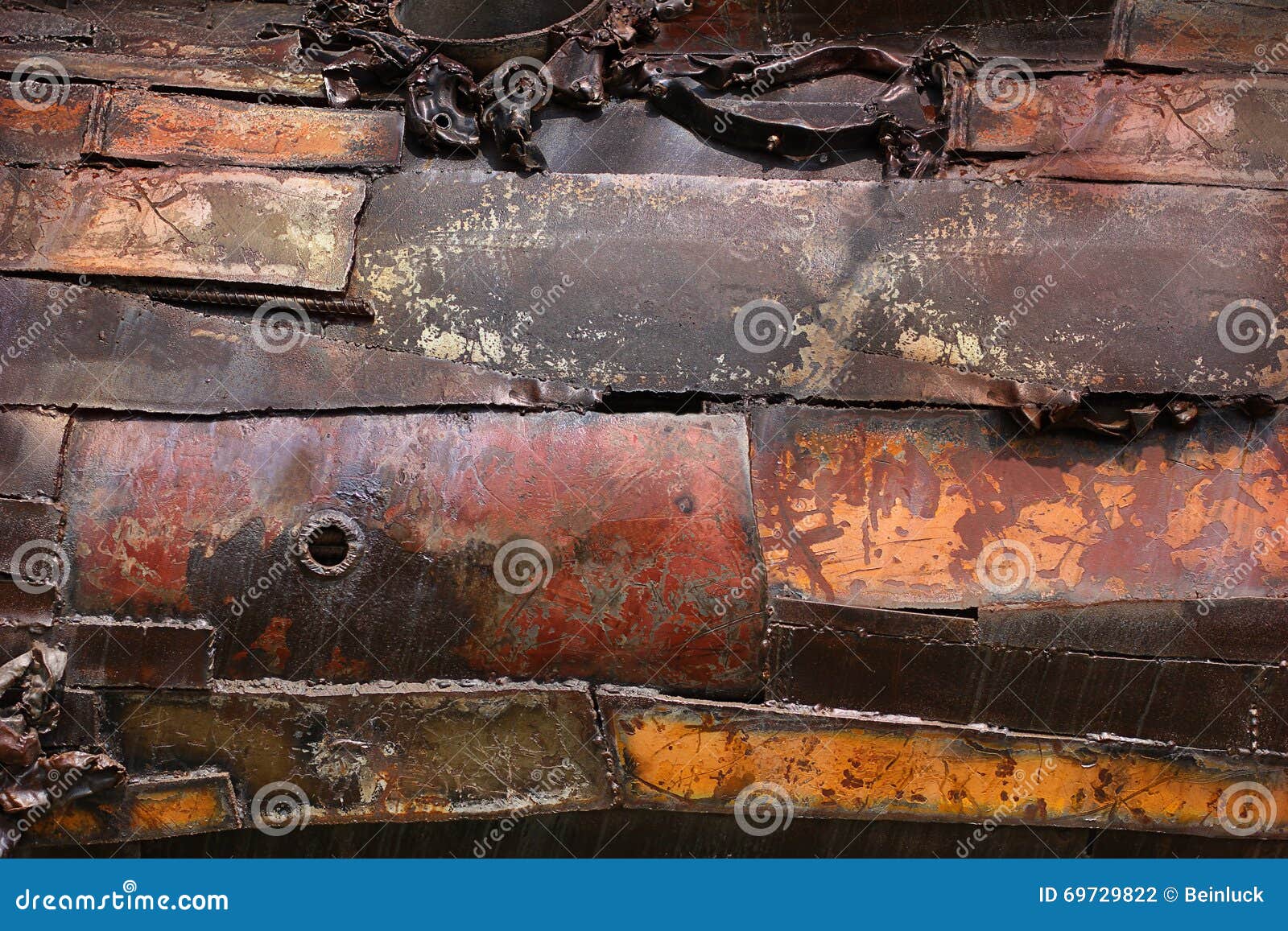 Rusty Damaged Metal Steel Background Stock Photo - Image of wall ...