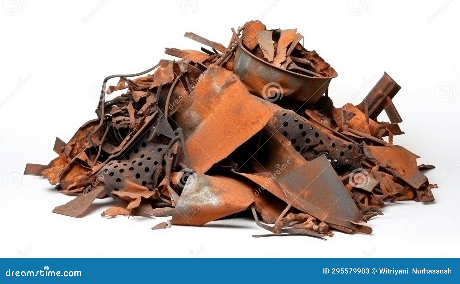 Rusty Debris Destruction White Background. Generative Ai Stock ...