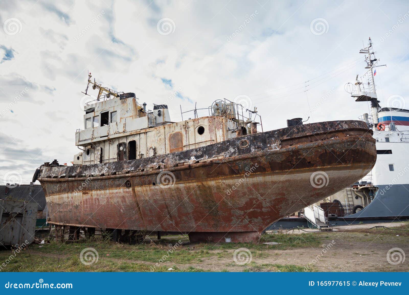 Rusty Decommissioned Marine Ship Stock Image - Image of catastrophe ...