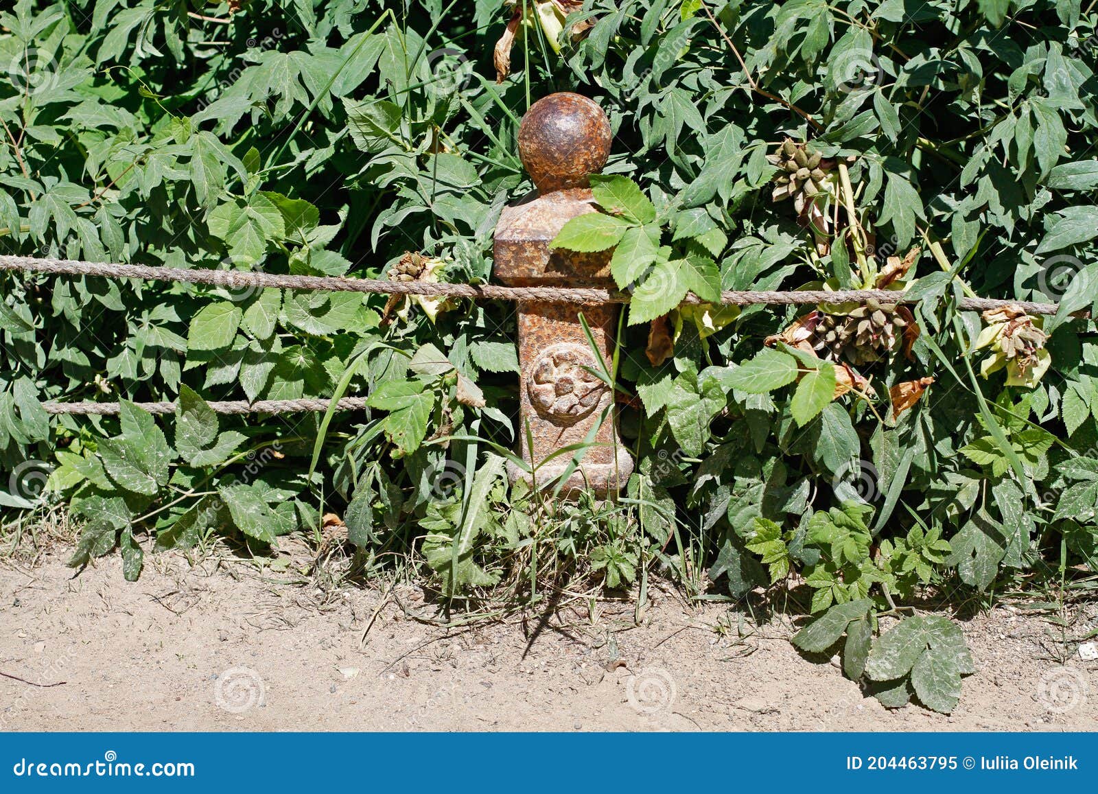 Rusty Decorative Fence Post Stock Image - Image of construction, metal ...