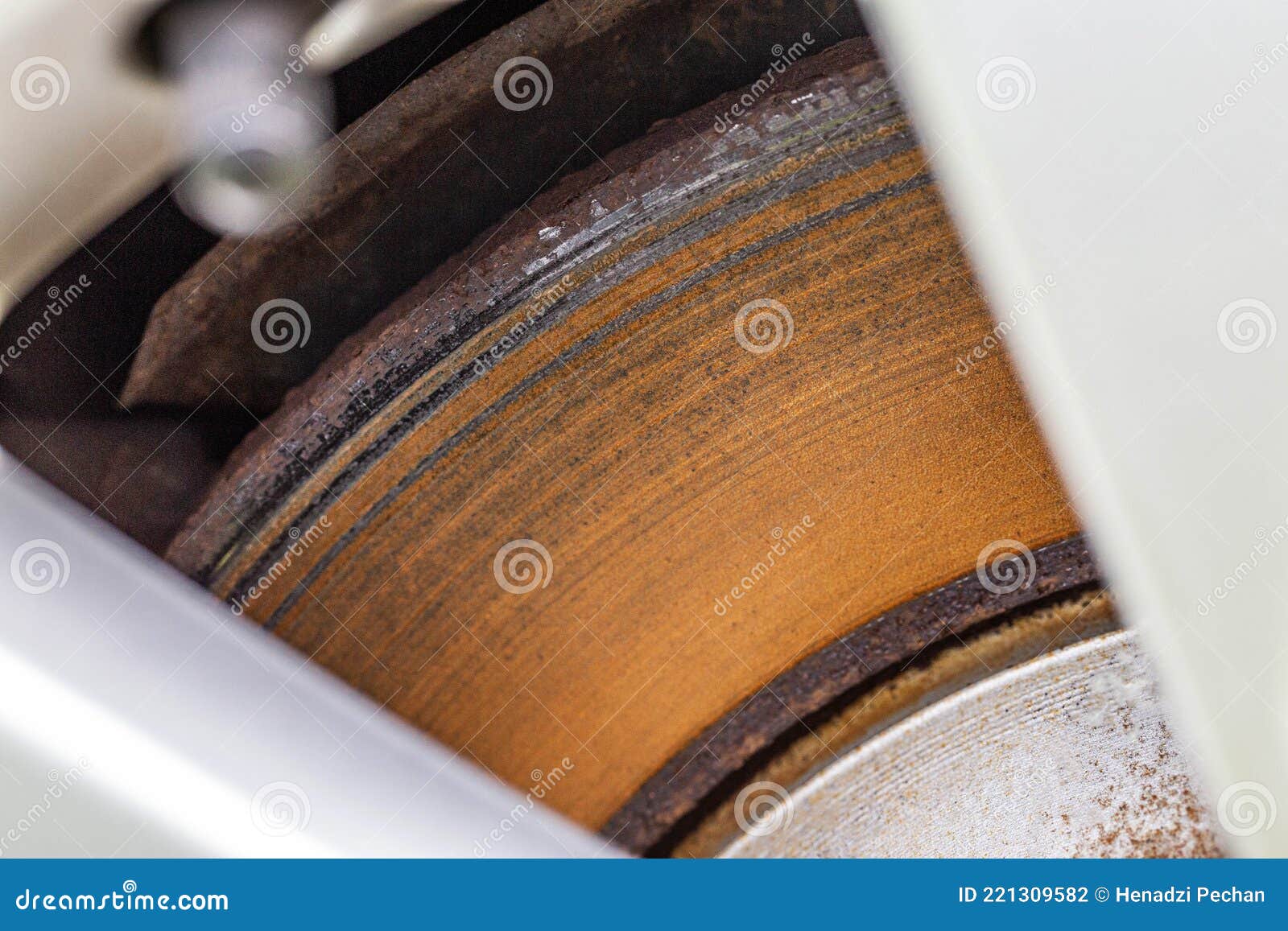 Rusty, Defective Brake Disc with a Shoulder on the Edge. Worn Brake ...