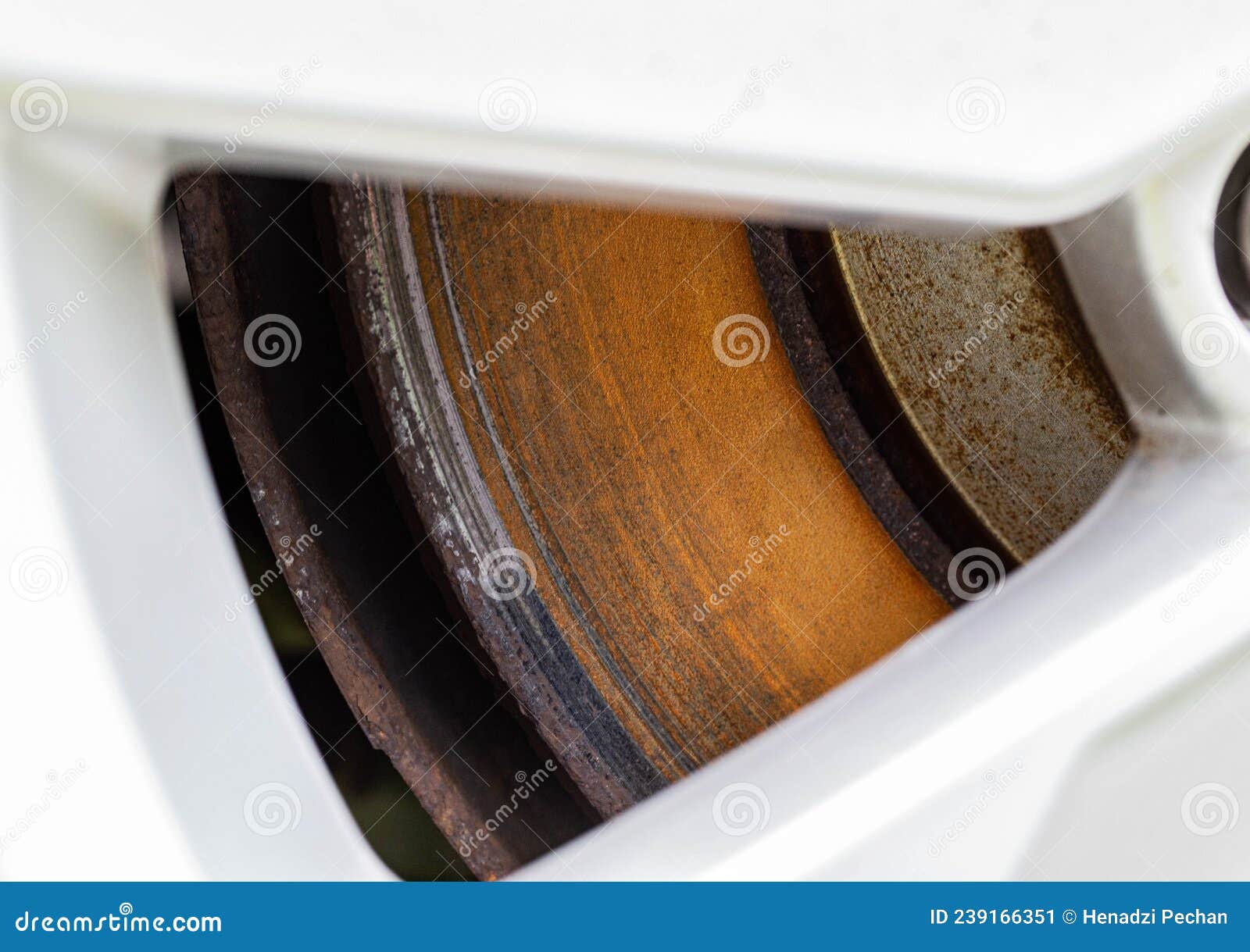Rusty, Defective Brake Disc with a Shoulder on the Edge. Worn Brake ...