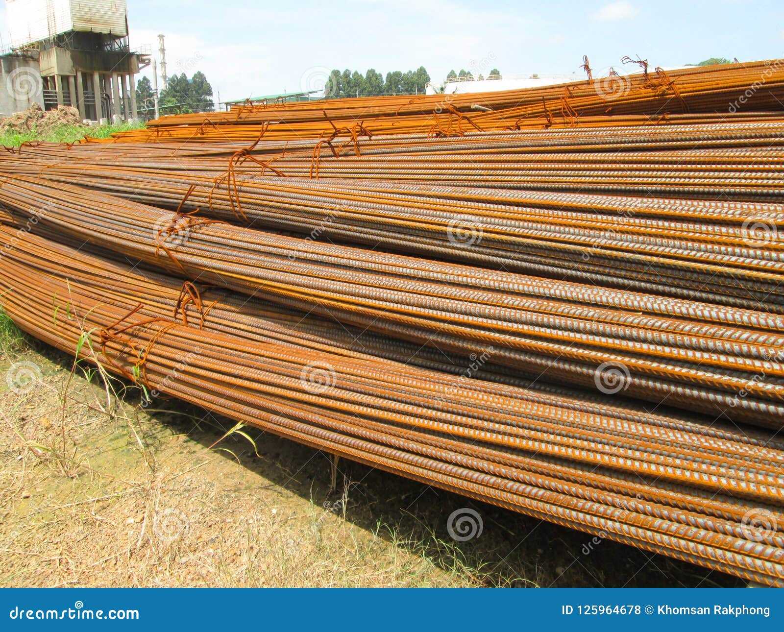 Rusty Deformed Bars Material for Reinforcement Concrete Stock Photo ...