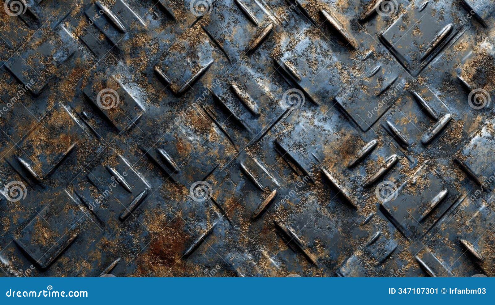 Rusty Diamond Plate Metal Texture, Seamless Industrial Background Stock ...