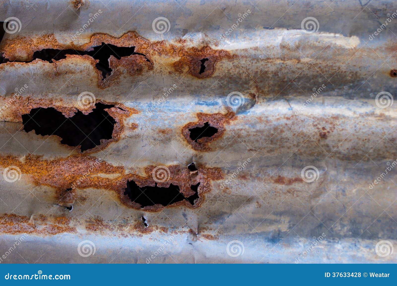 Rusty and Distorted Galvanized Iron Stock Photo - Image of construction ...