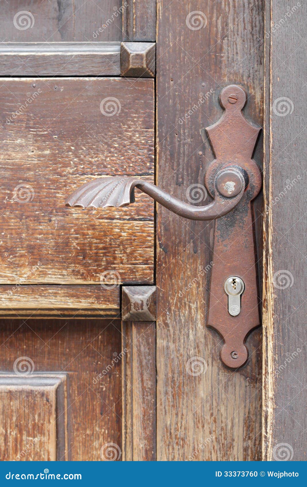 Rusty Door Handle and Old Door Stock Photo - Image of lock, brass: 33373760