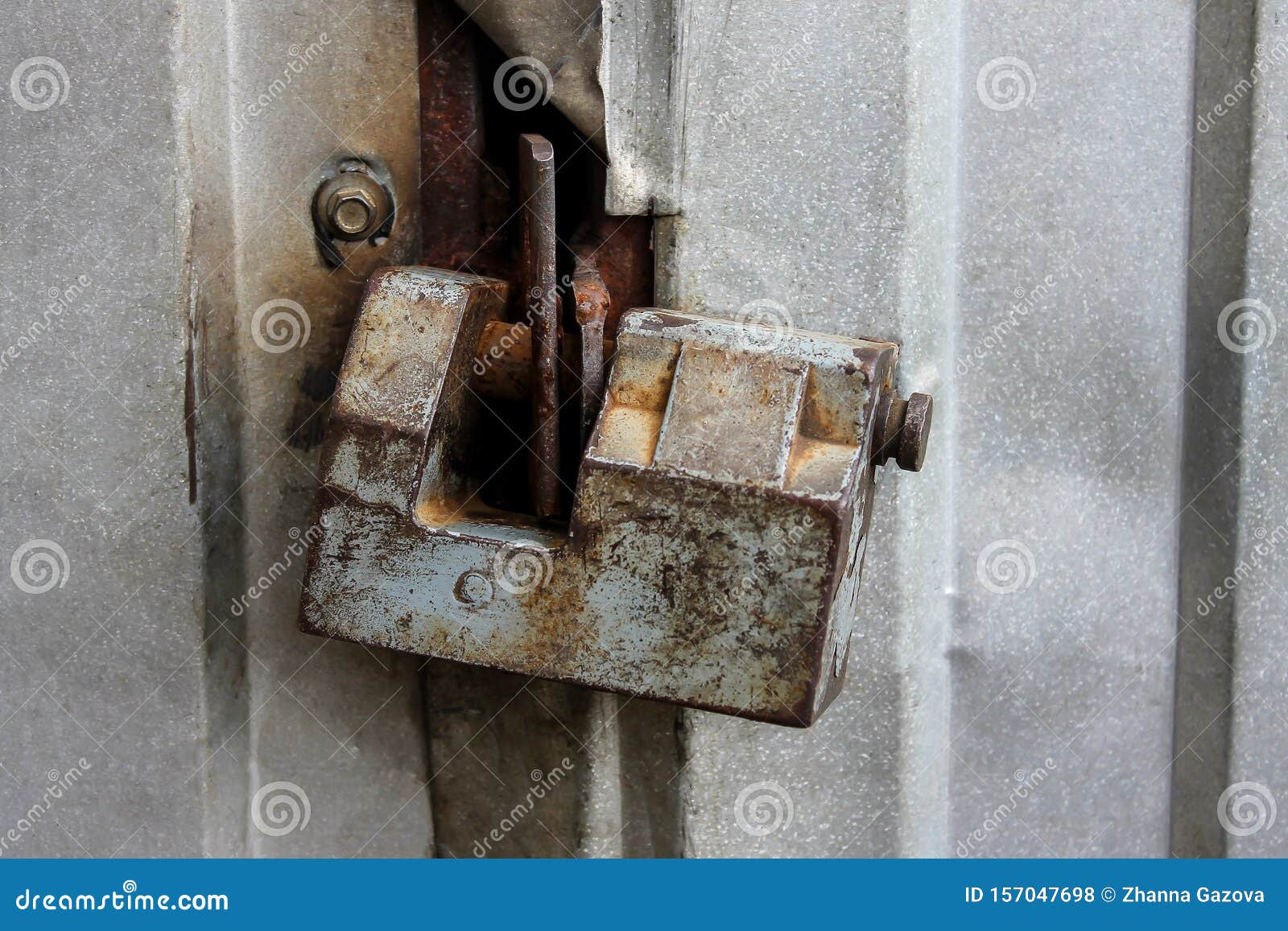 Rusty Door Lock. Antique Rusty Lock on a Medieval Wooden Door Stock ...
