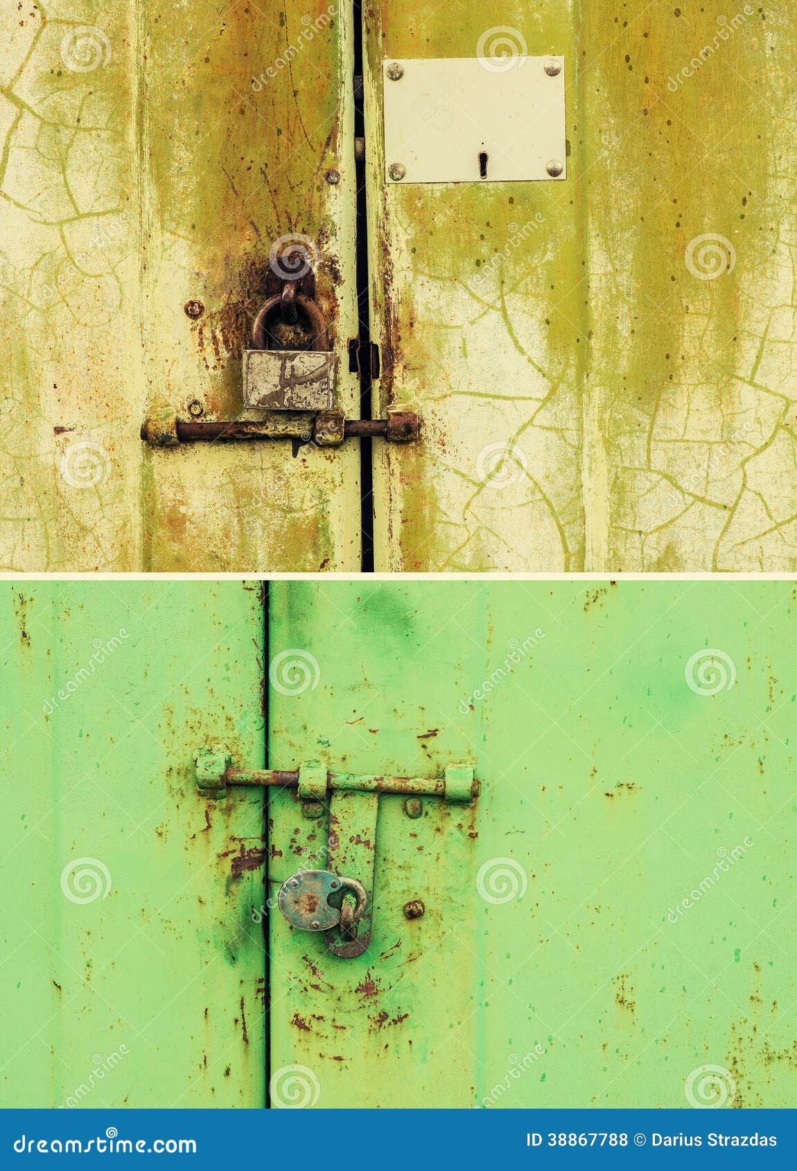 Rusty door and lock stock photo. Image of textured, dirty - 38867788