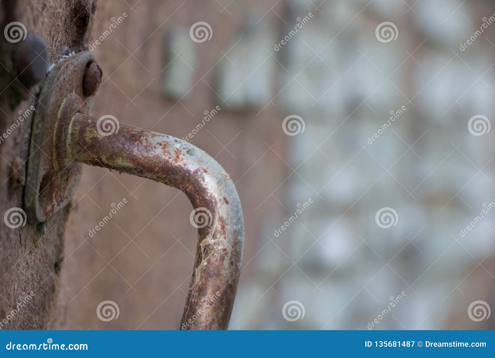 Old door handle. stock image. Image of closeup, dirty - 135681487