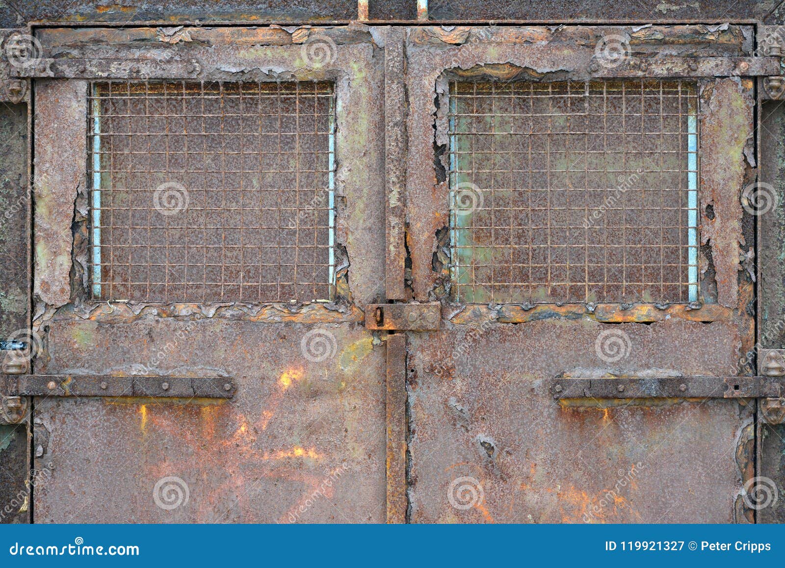 Rusty doors stock image. Image of newhaven, double, grill - 119921327