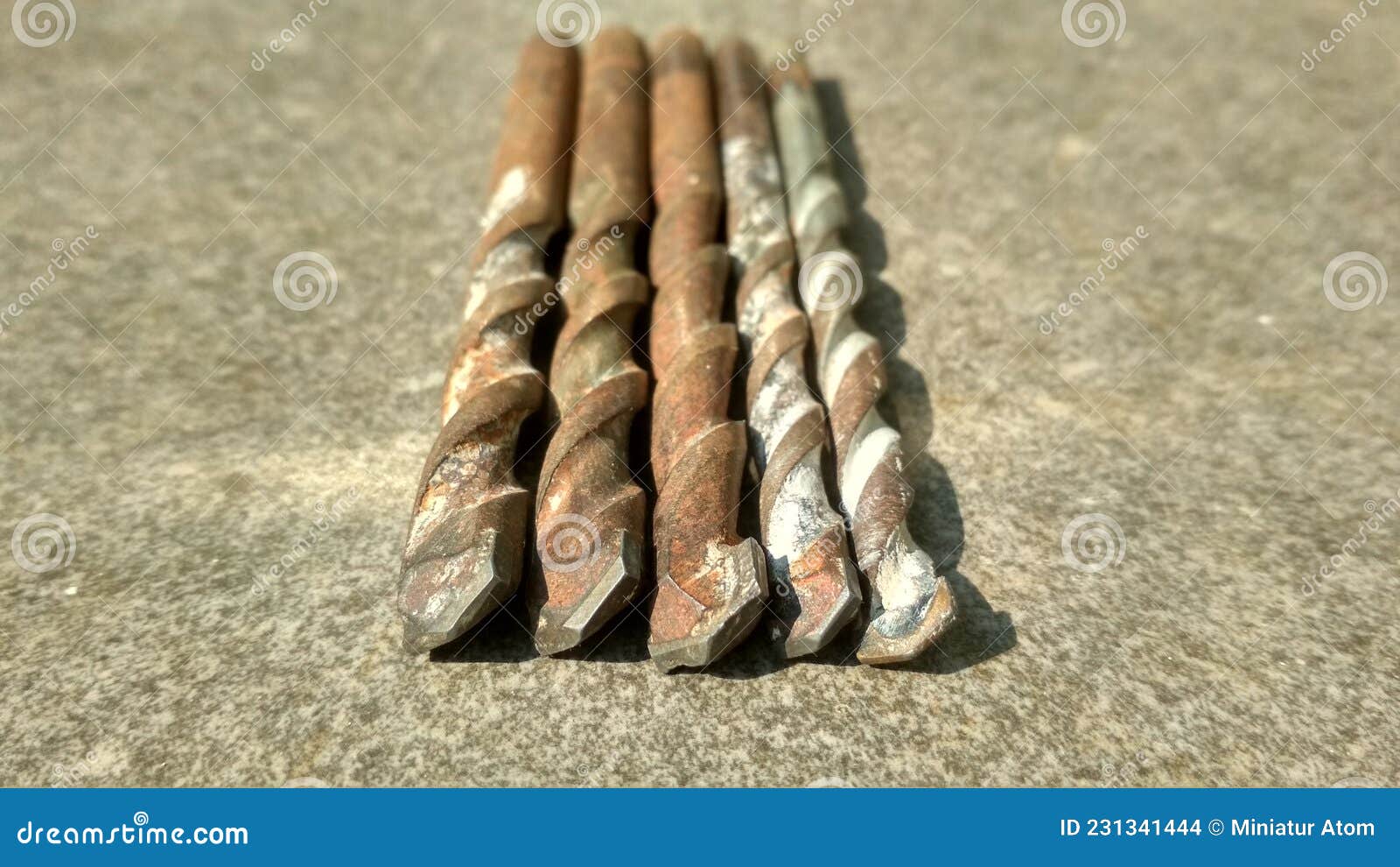 Rusty Drill Bits of Different Sizes. Stock Photo - Image of engineering ...