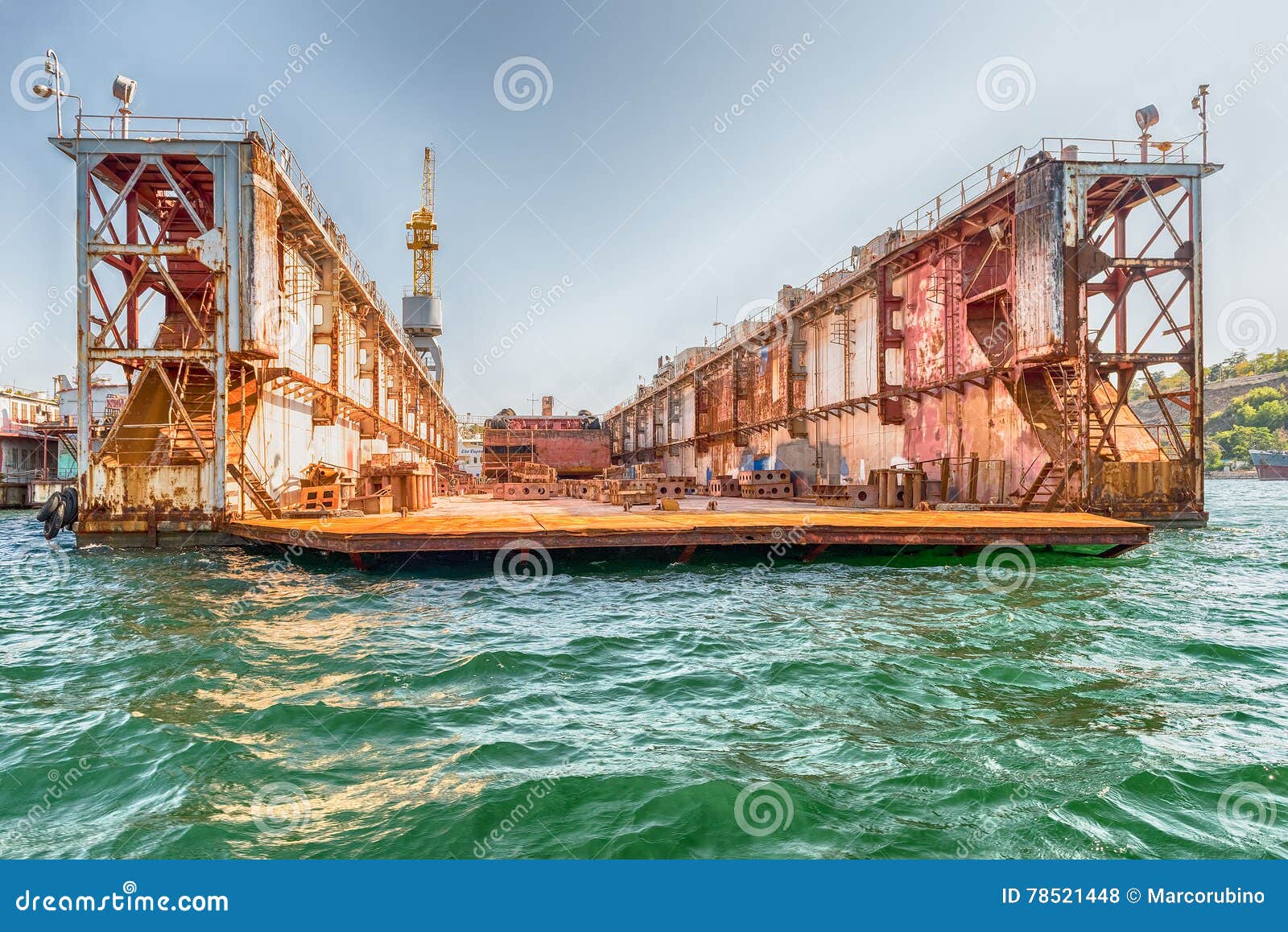 Rusty Dry Dock in the Quay of Sevastopol Bay, Crimea Stock Photo ...