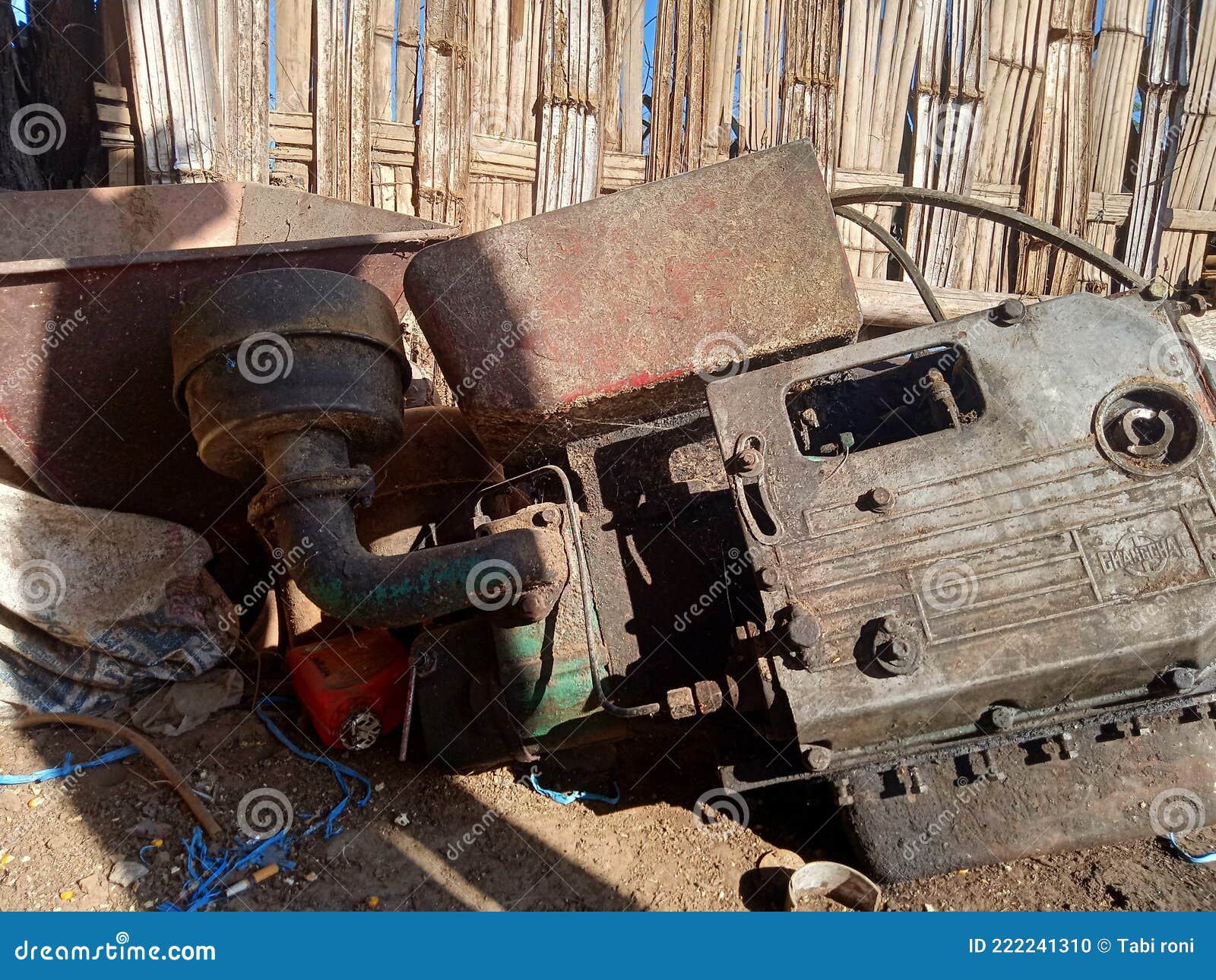 The poor engine of diesel. editorial image. Image of rusty - 222241310