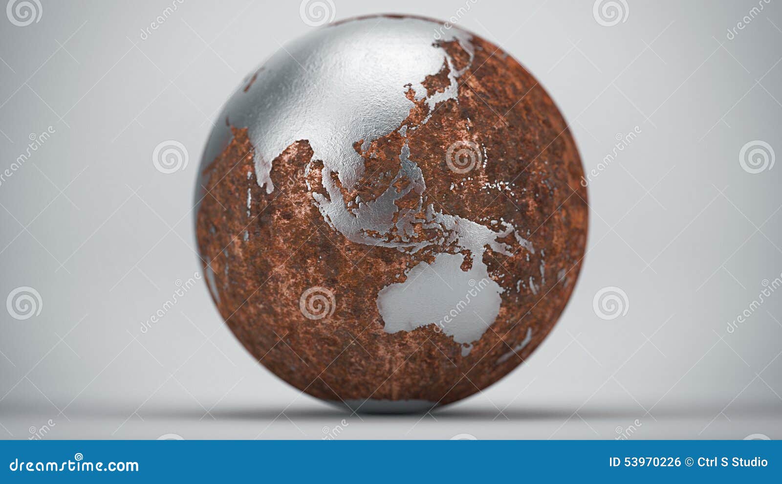Rusty Earth Oceania Asia stock photo. Image of chromed - 53970226