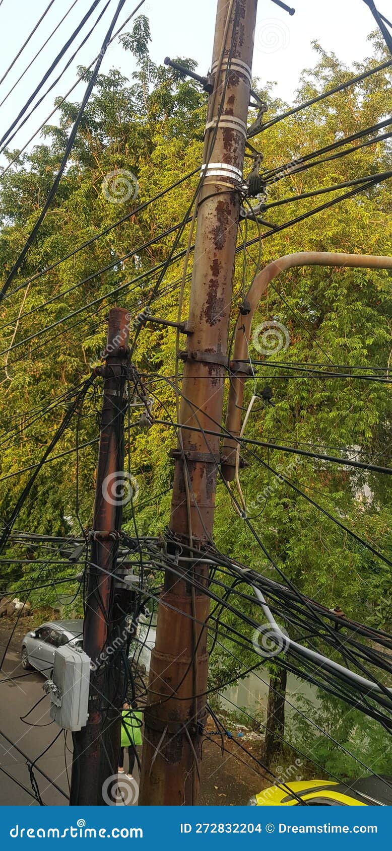 A Rusty Electric Pole in Front of My Porch Stock Photo - Image of ...