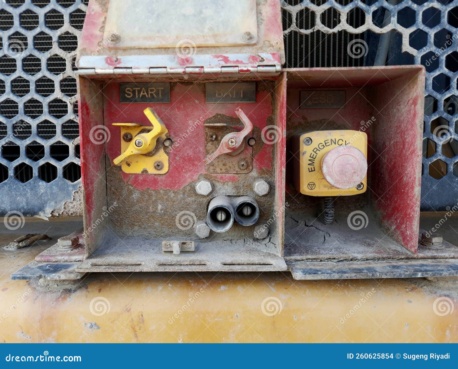Rusty Electrical Box Attached To Machine Unit Stock Photo - Image of ...