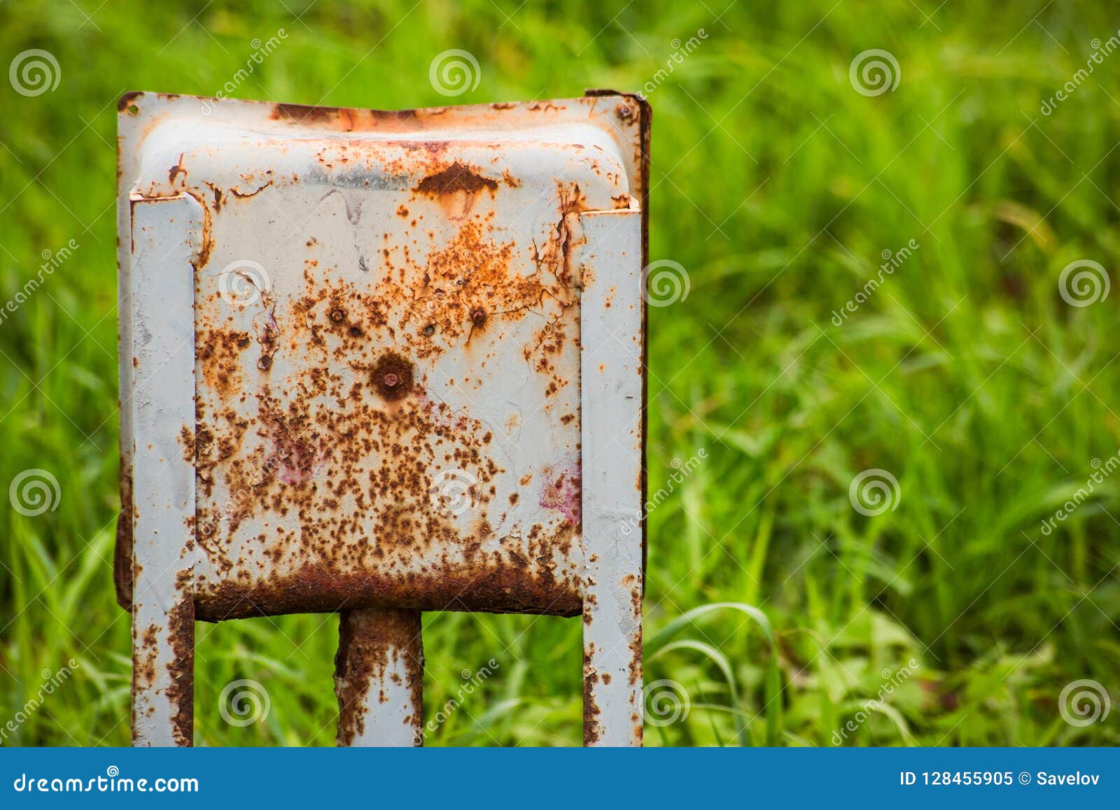 Rusty Electrical Box on Grass Background Stock Image - Image of metal ...