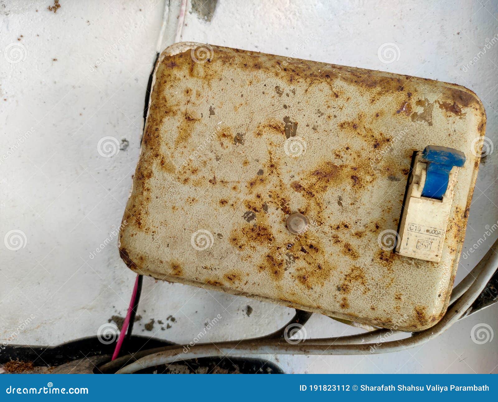 Rusty Electrical Control Box with Load Breaker Stock Photo - Image of ...