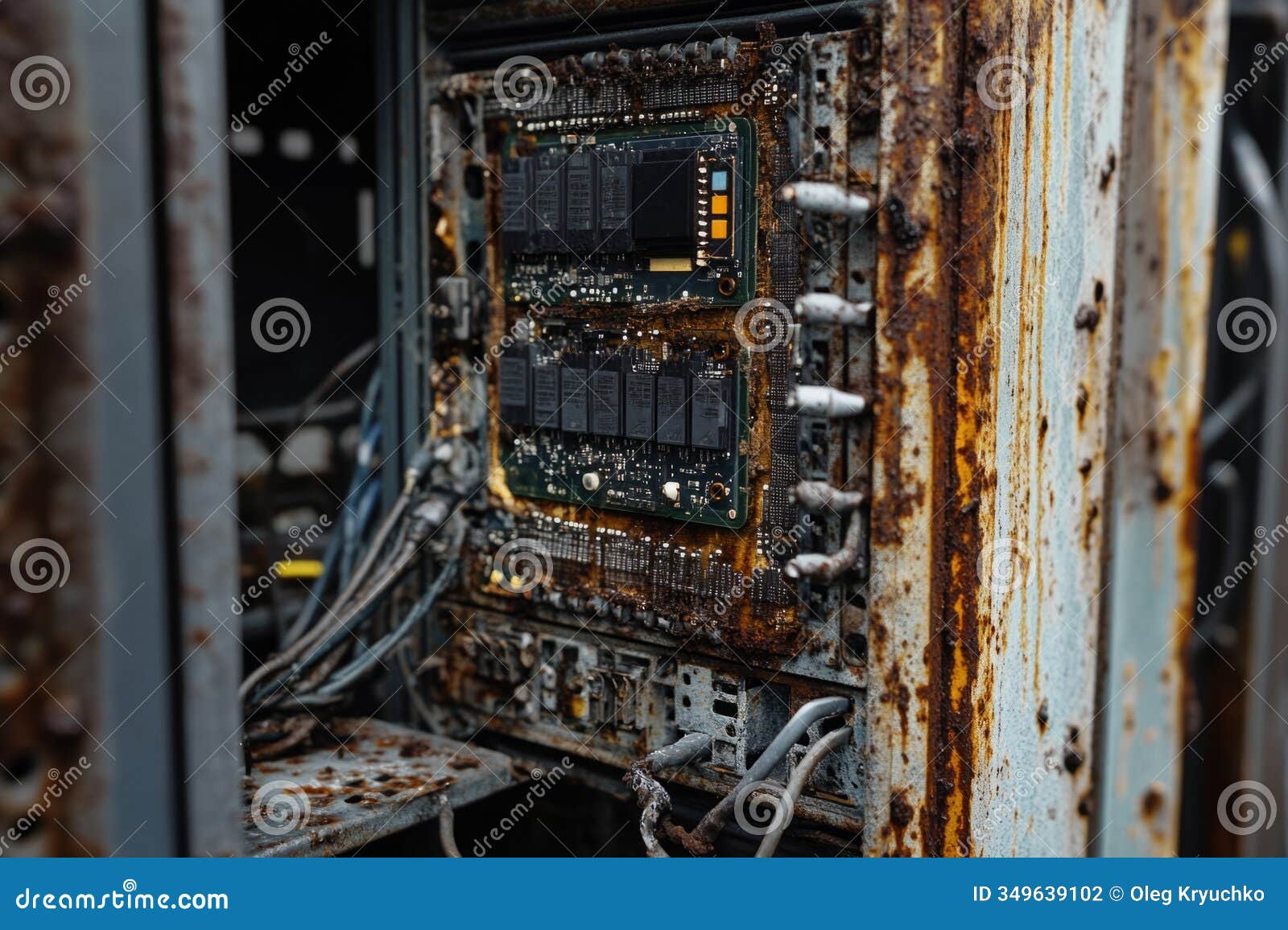 Old Rusty Electrical Power Control Box On Rusted Electric Pole Royalty ...