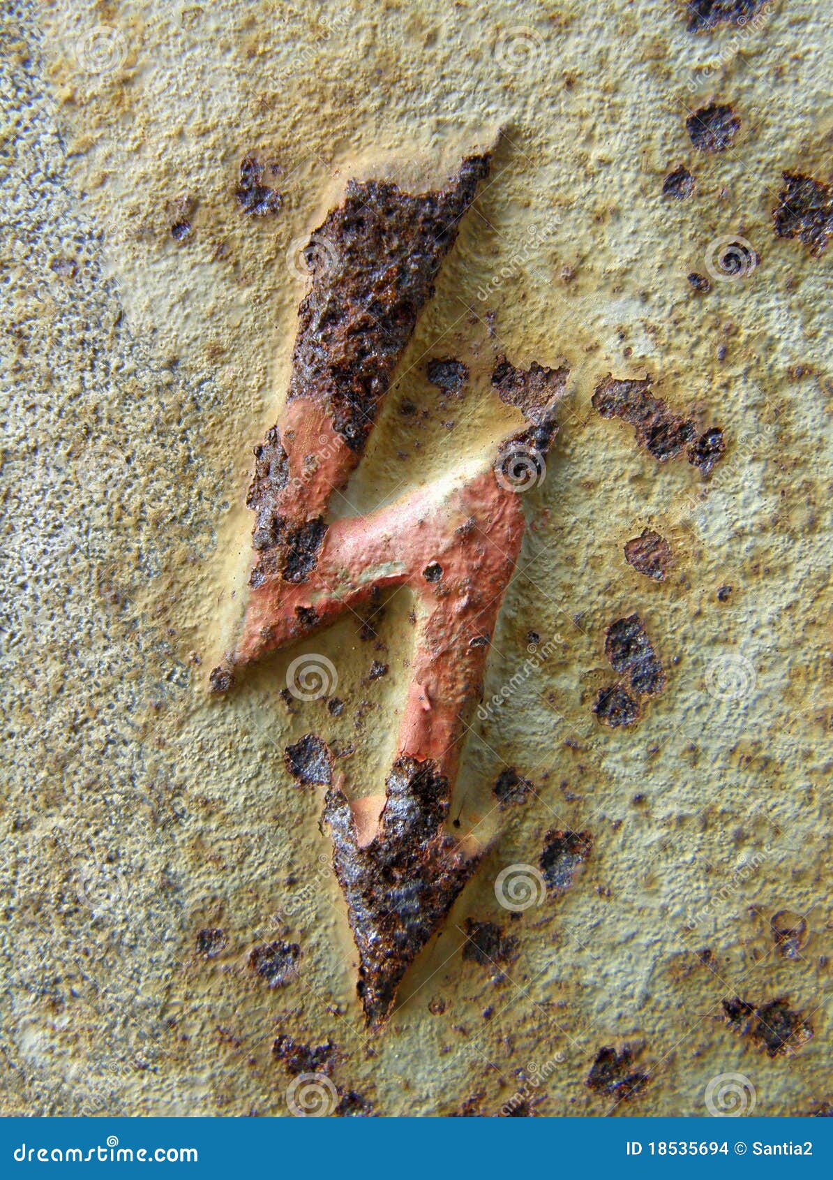 Rusty electricity symbol stock photo. Image of royalty - 18535694