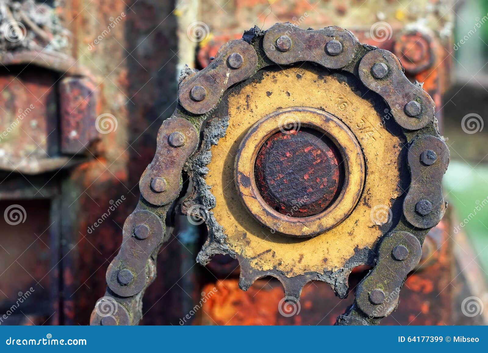 Rusty Engine Chain on Engine Stock Image - Image of turning, durable ...