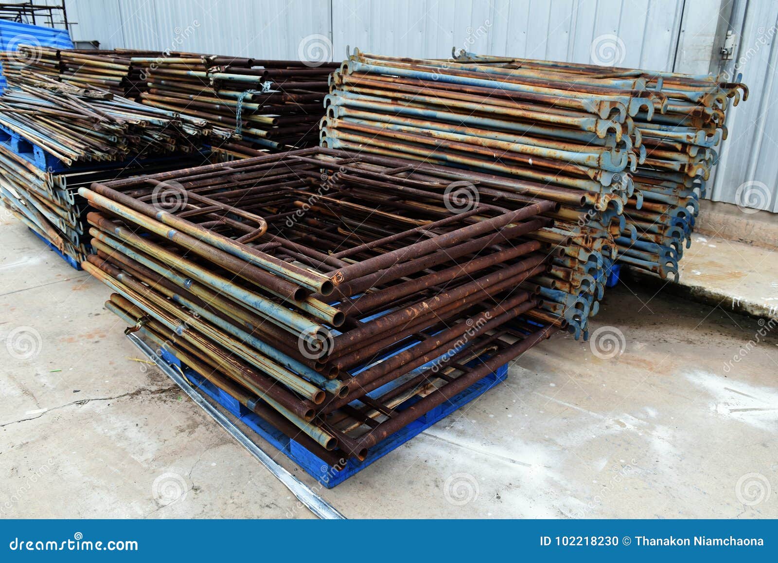Rusty on Equipment of Old Scaffold for Background Stock Photo - Image ...
