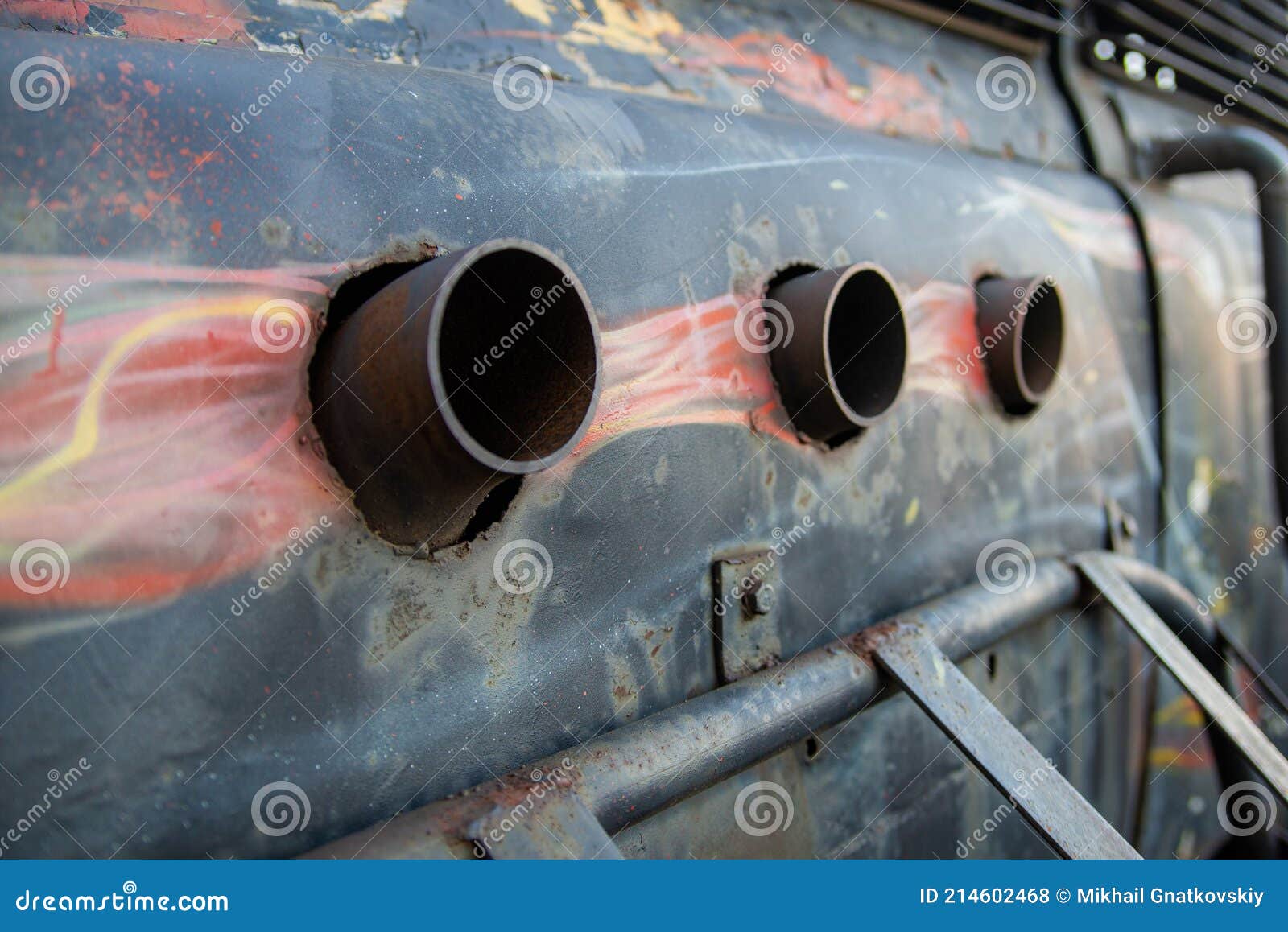 Rusty Exhaust Pipe Grunge from Old Machine Stock Photo - Image of ...