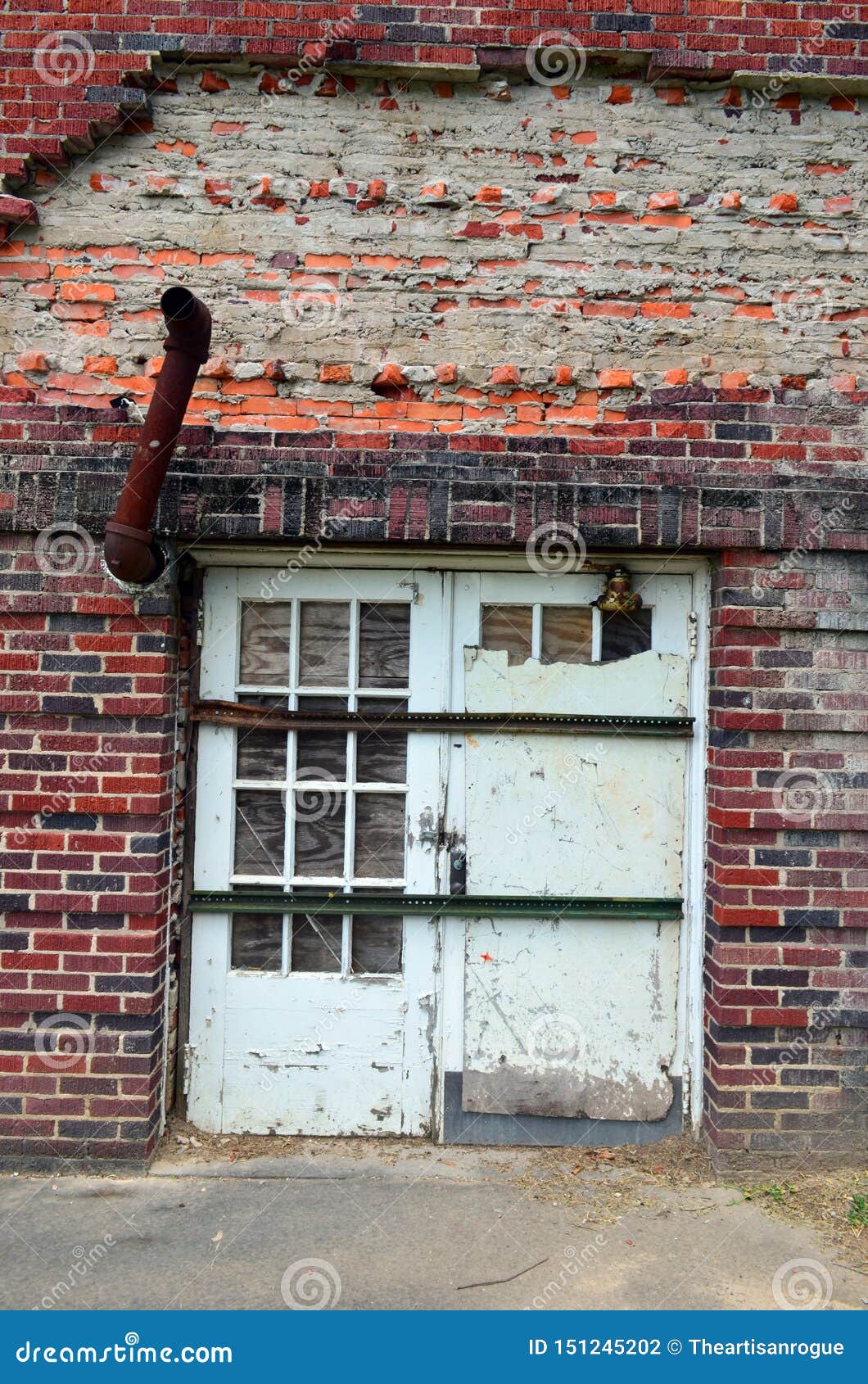 Rusty Exit Pipe on Side of Old School 02 Stock Photo - Image of ...