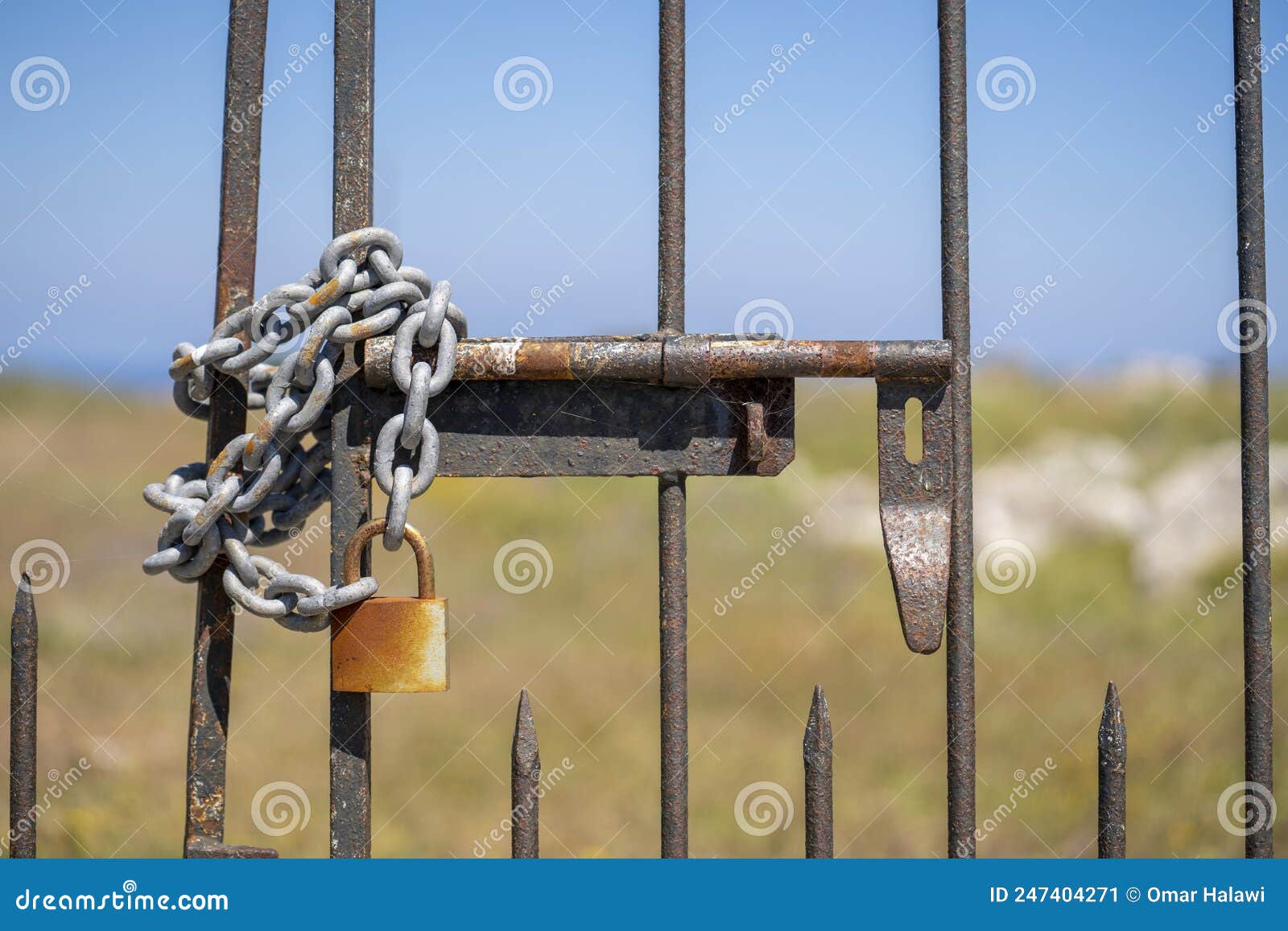 Rusty Exterior Iron Lock of a Iron Door of a Agricultural Land Stock ...