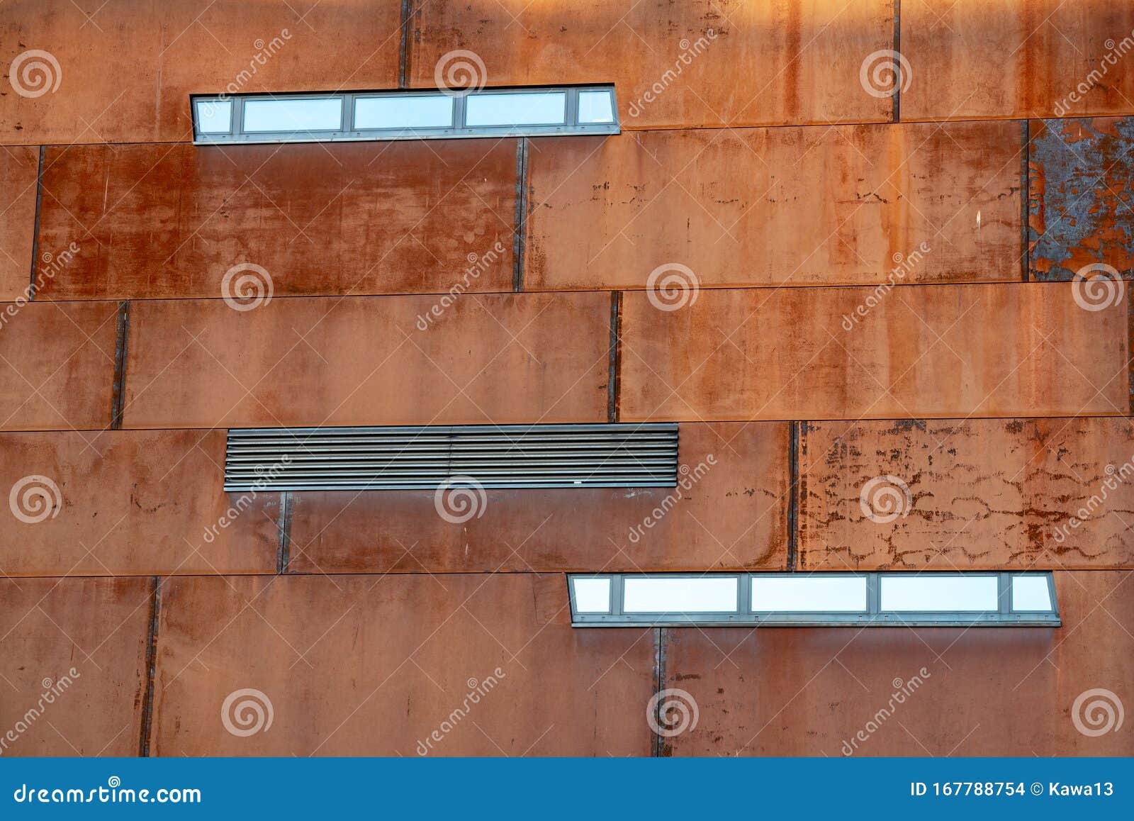 Rusty Facade of Modern Building Stock Photo - Image of window, modern ...