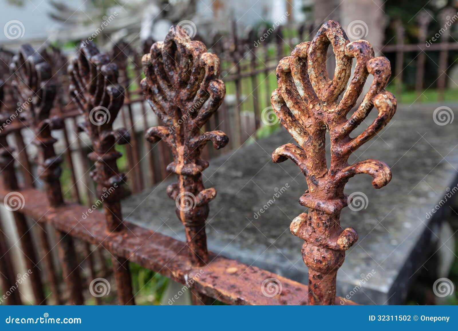 Rusty Fence stock photo. Image of iron, tomb, ancient - 32311502