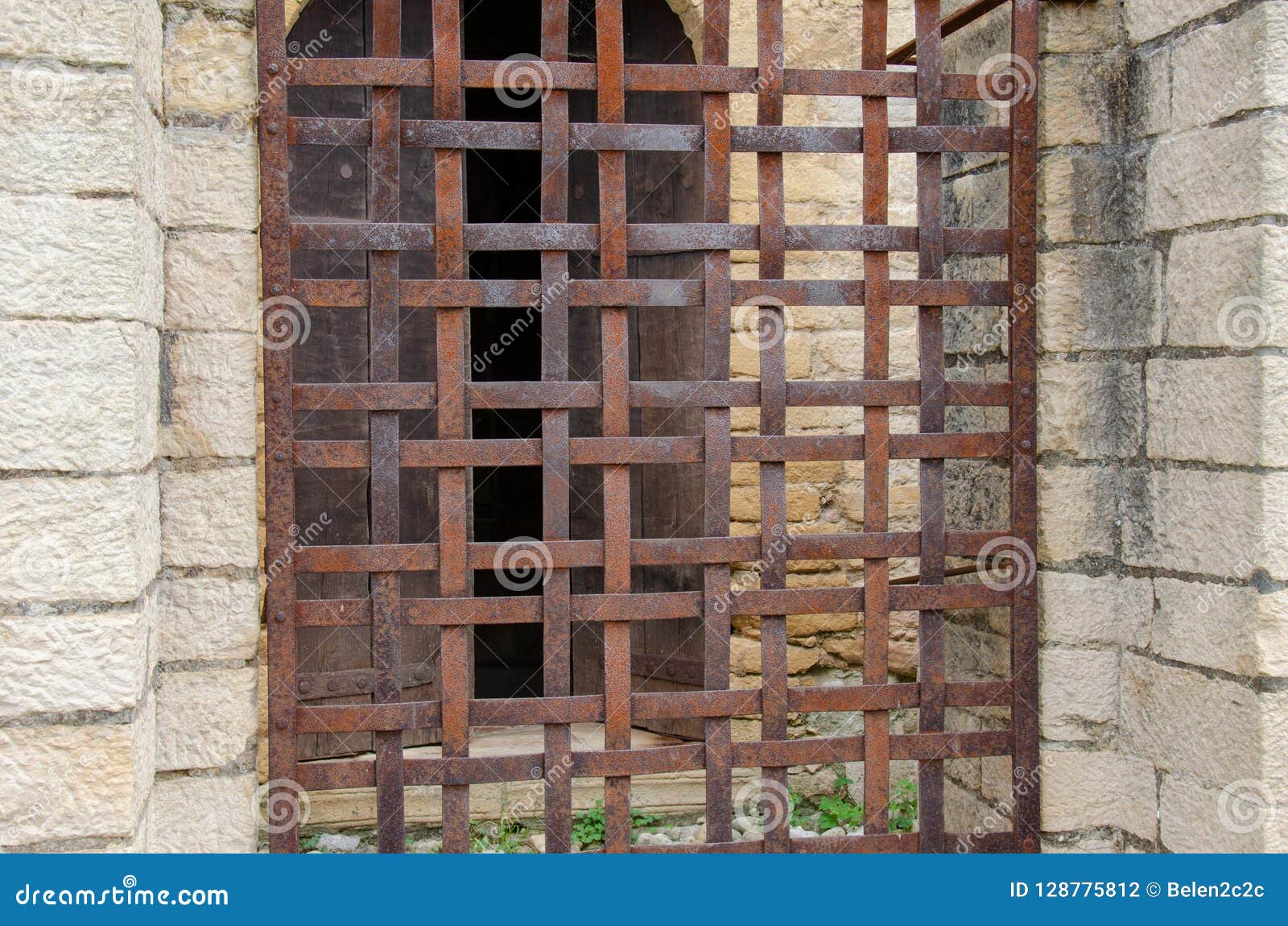 Rusty Fence in Window of Medieval House Stock Photo - Image of fence ...