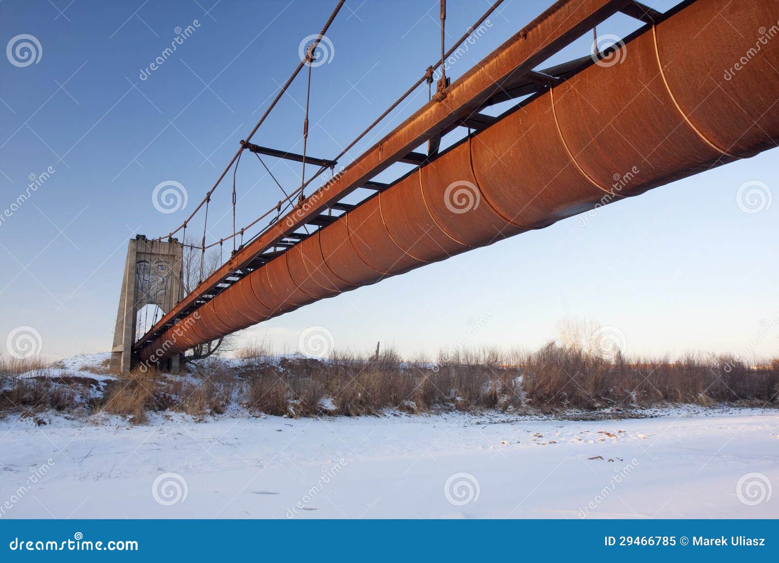 Rusty Flume Suspended Over a River Stock Image - Image of colorado ...