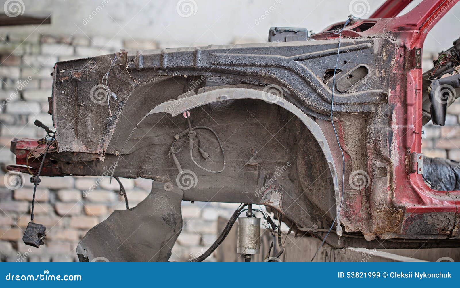 Rusty Front Wing on Crashed Car Stock Image - Image of rust, cracked ...