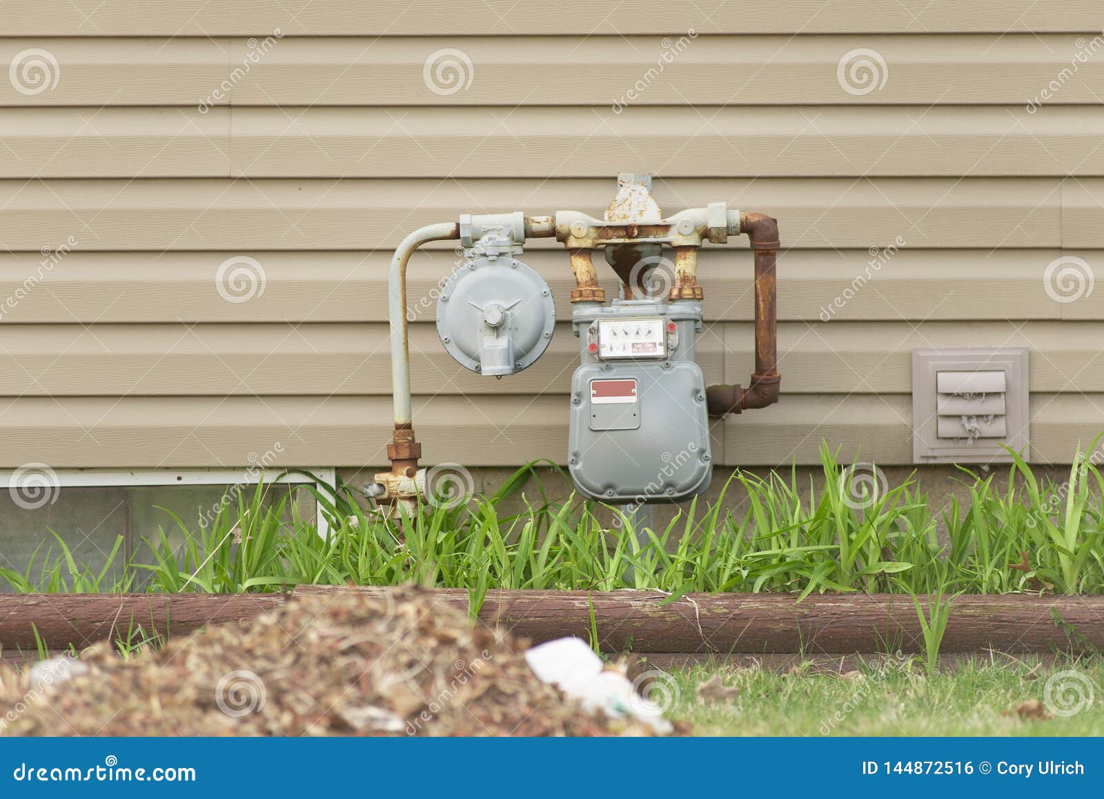 Rusty gas meter stock photo. Image of infrastructure - 144872516