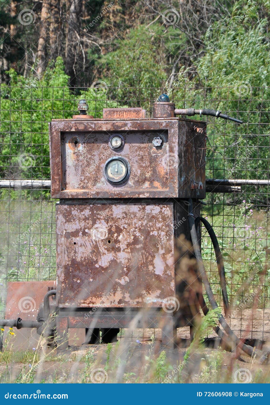 Rusty Gasoline Pump at an Abandoned Gas Station Stock Photo - Image of ...