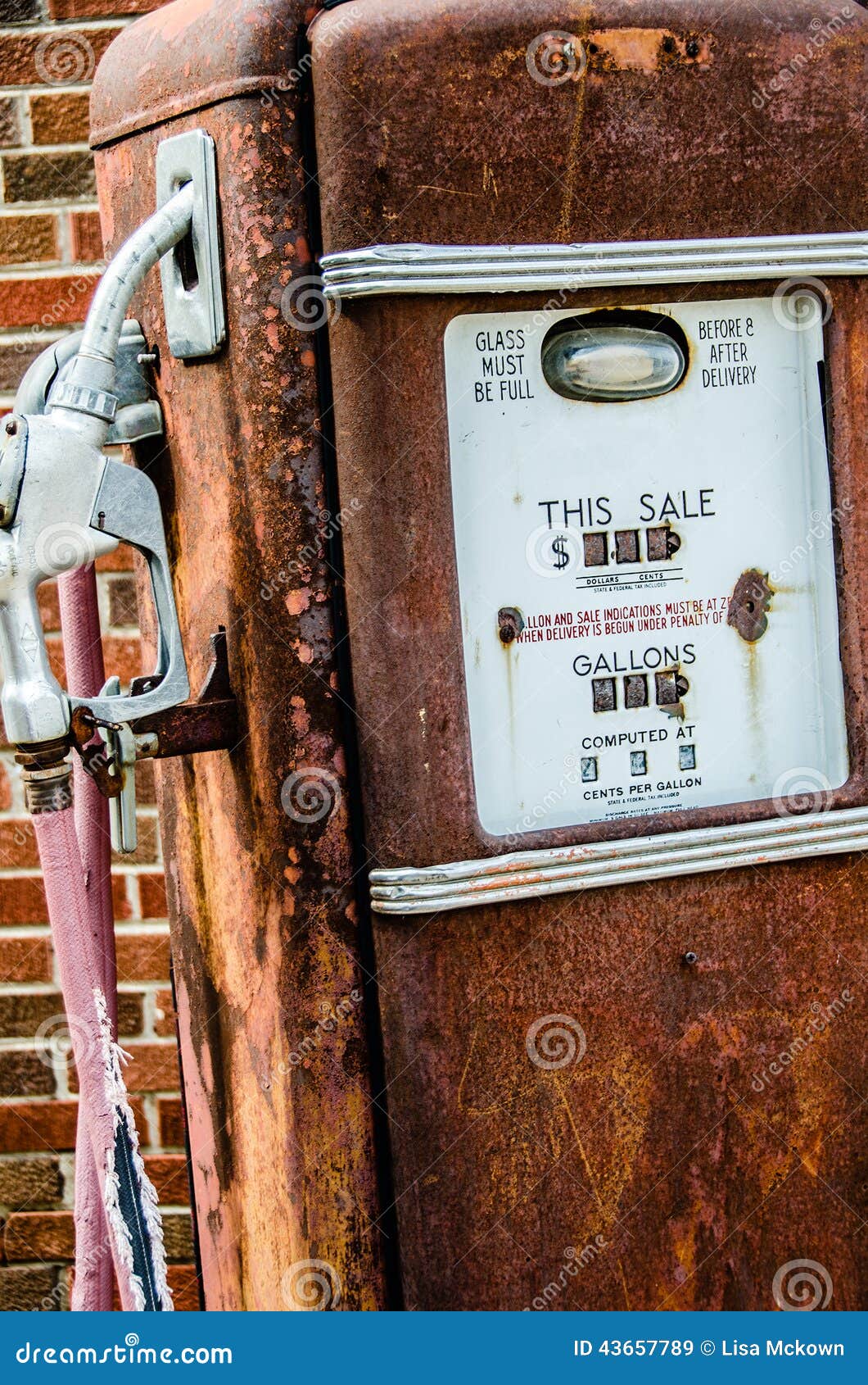 Rusty Gasoline Pump stock image. Image of glass, damaged - 43657789
